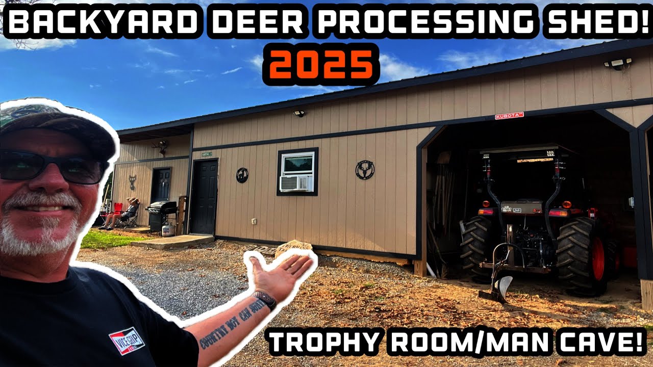 DEER PROCESSING SHED AND BACKYARD BUTCHER SHOP 2025! Man cave-trophy ...