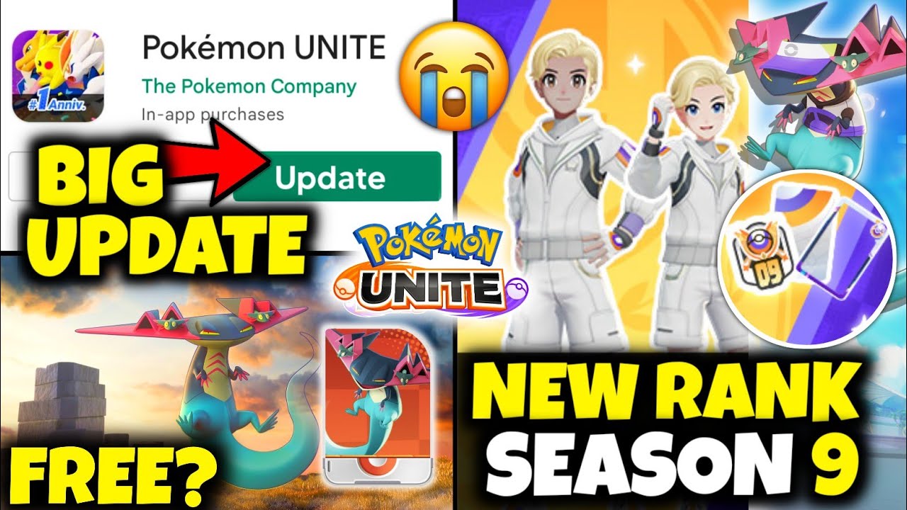 BIG UPDATE IN Pokémon UNITE 🥳 | NEW RANK SEASON 9 COSTUME + NEW ...
