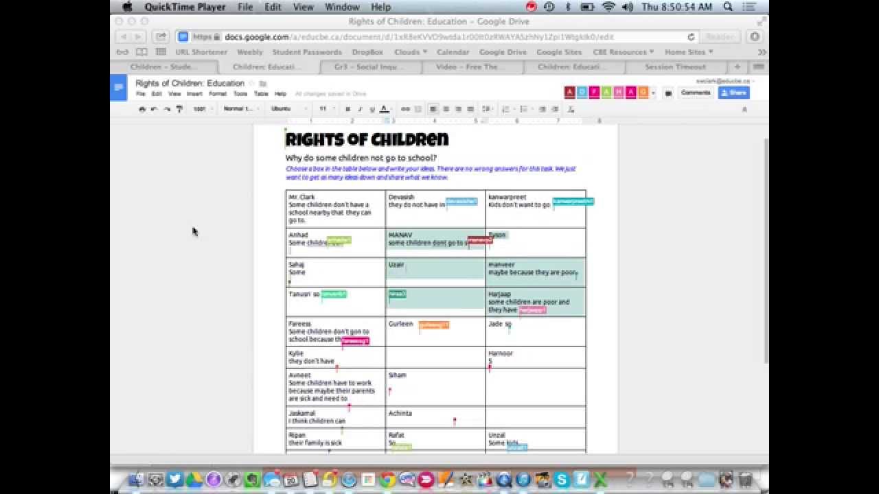 Google Docs Childs Rights - Brainstorm - YouTube