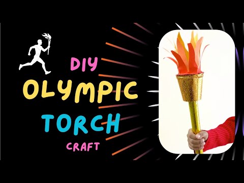 DIY Olympic Torch craft 🔥 #olympictorch #diy #craft #flame #olympics # ...