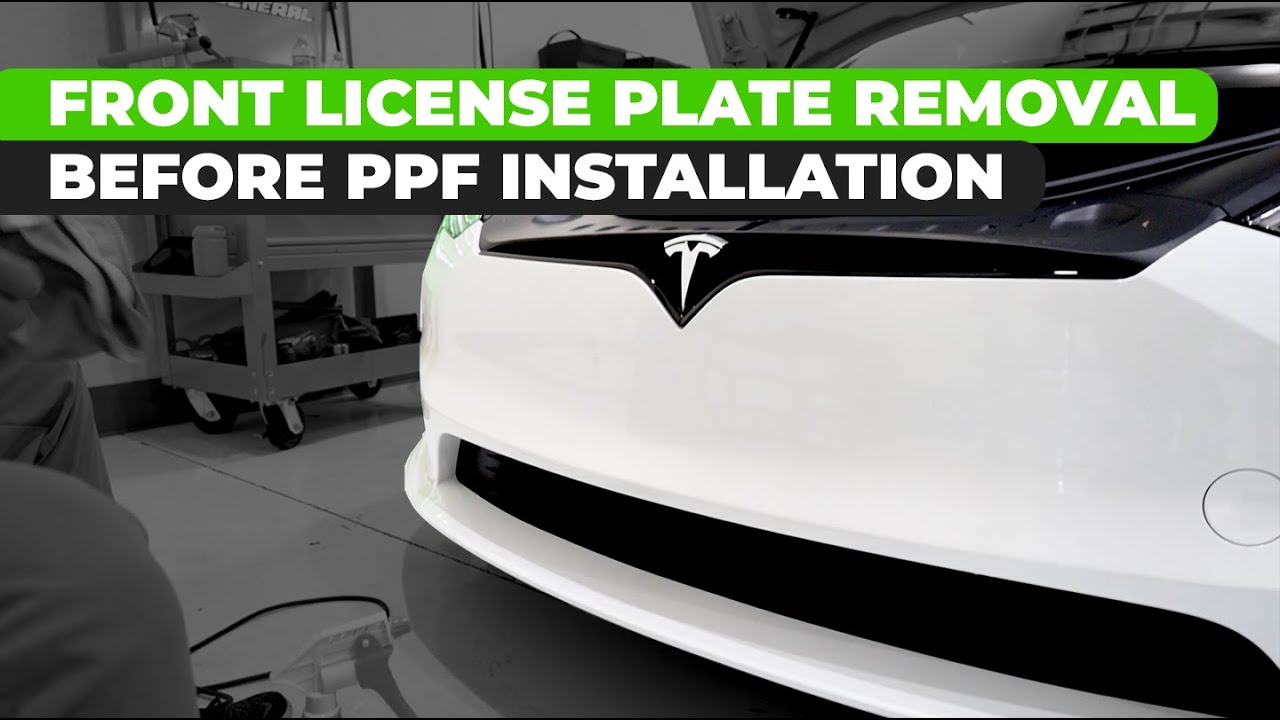 How to Remove Tesla Model S Front License before PPF Installation - YouTube