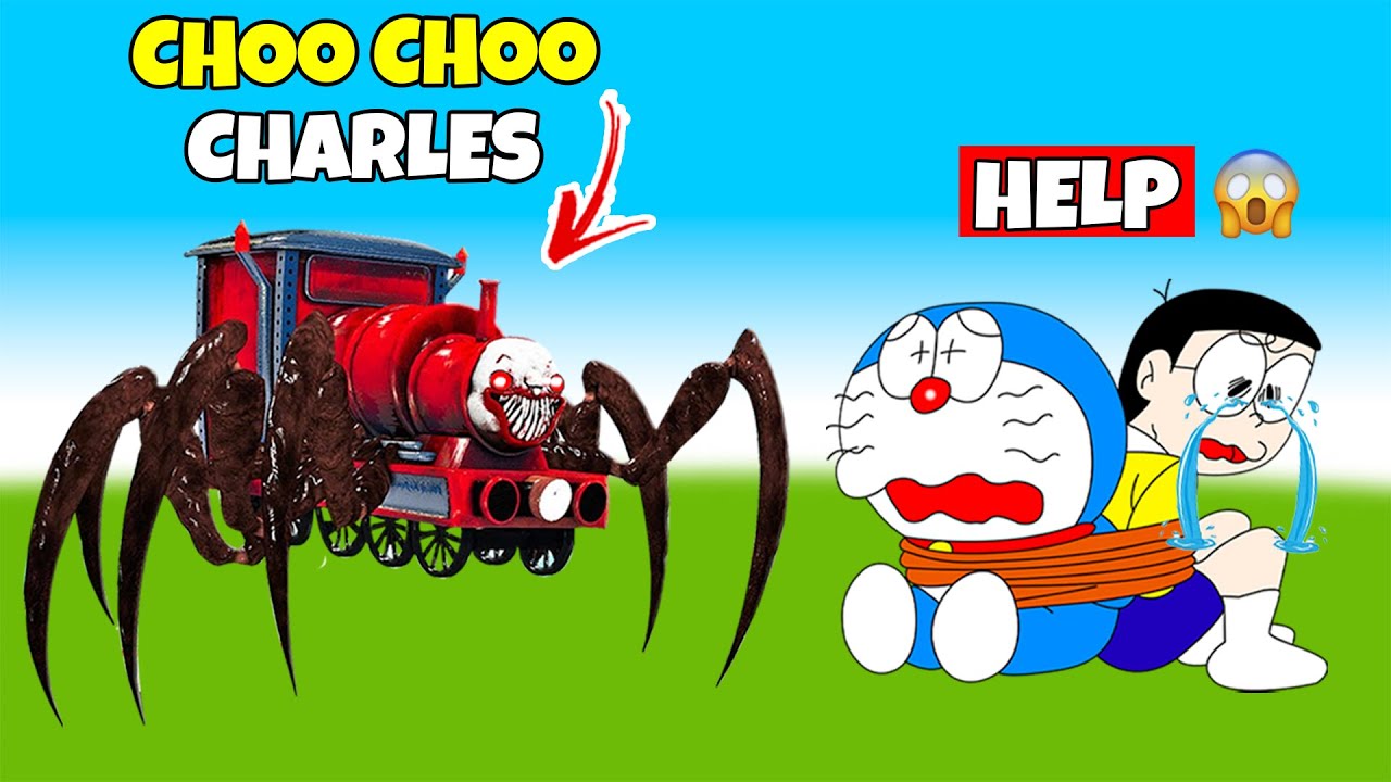 Escaping Choo-Choo Charles World in HFF || Funny Game HFF || Shinchan ...