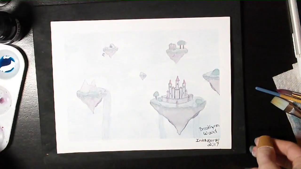 Inktober Day 1!! - Floating Islands - YouTube