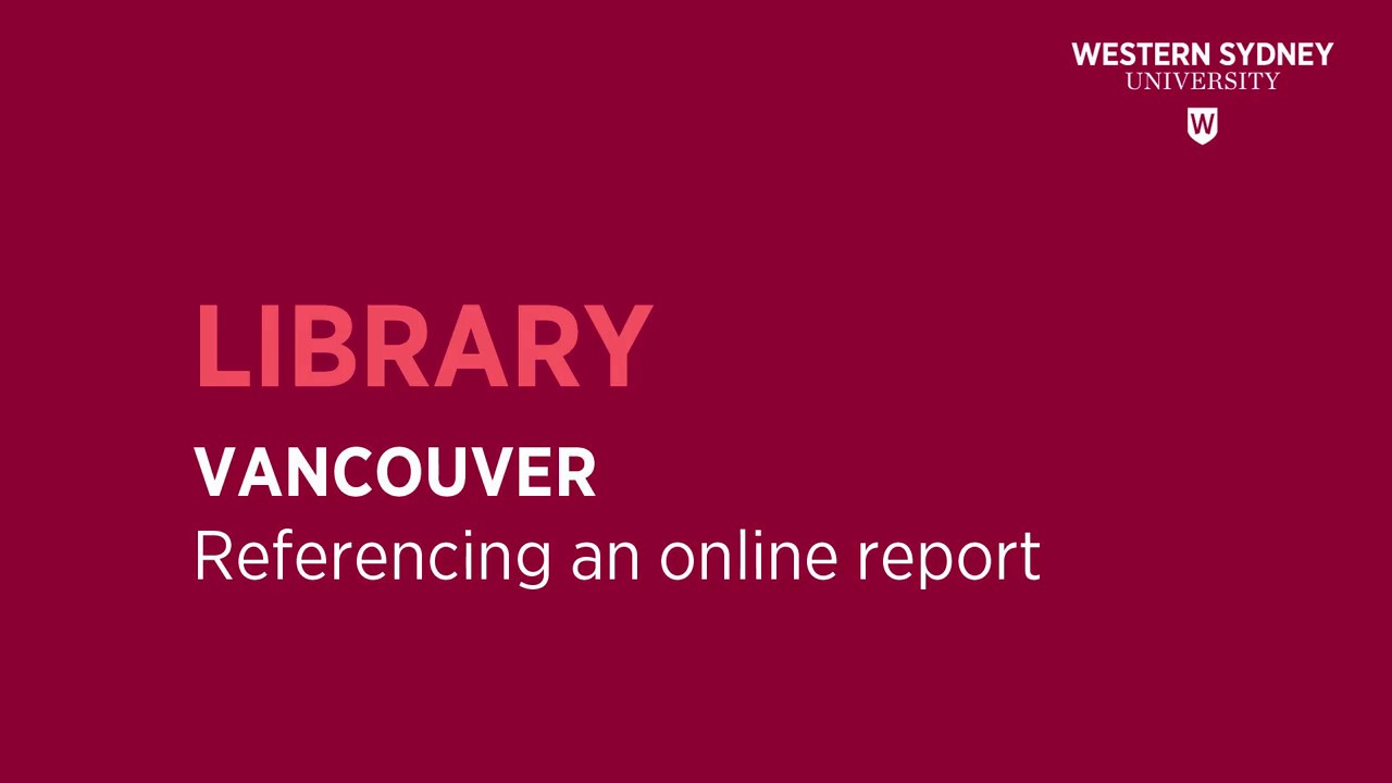 Vancouver - Referencing an ONLINE REPORT - YouTube
