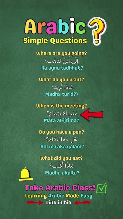 Simple Questions in Arabic! #arabic #arabiclanguage #learnarabic # ...