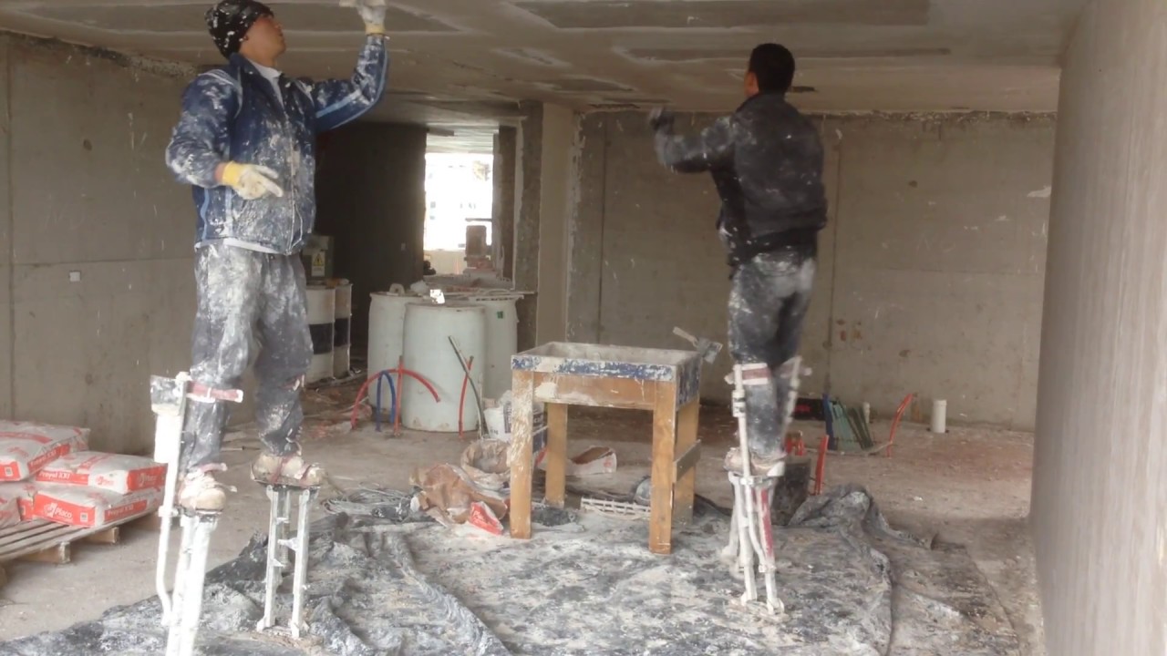 Zancos de aluminio para estucar 2 - YouTube