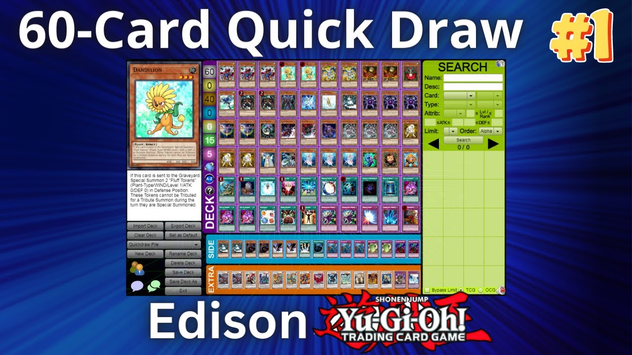 Edison Format Yugioh 60-Card QuickDraw Deck - YouTube