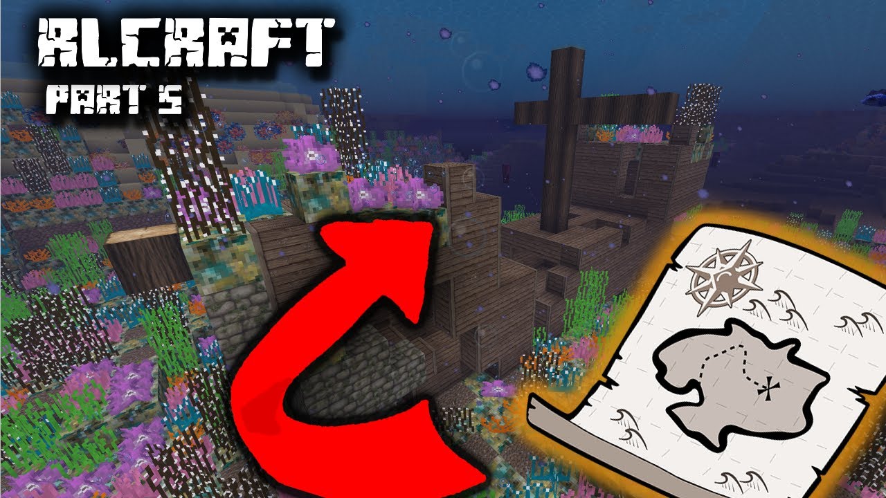 TREASURE MAP (& rebuilding) - RLCraft Part 5 - YouTube