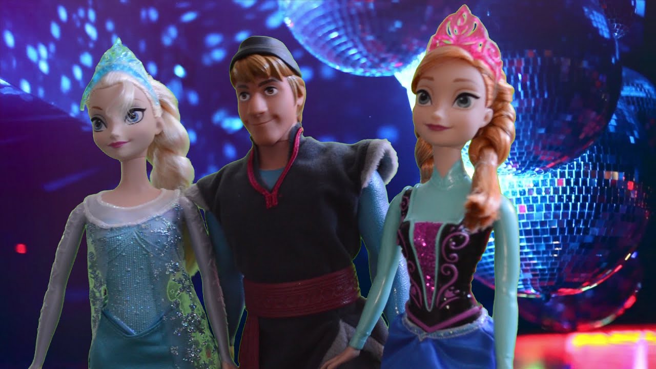 Elsa y Anna y Kristoff DISCO baile danza - videos de juguetes de frozen ...