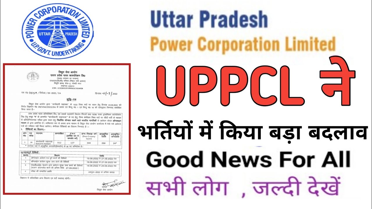 UPPCL Recruitment 2022-23|UPPCL Vacancy increase Good News|UPPCL भर्ती ...