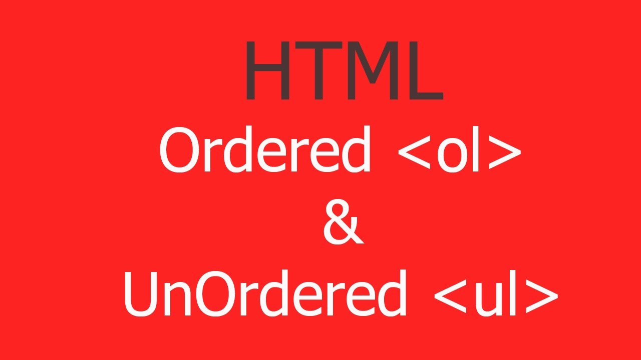 Use Of Html Ordered And Unordered List Hindi Urdu Youtube