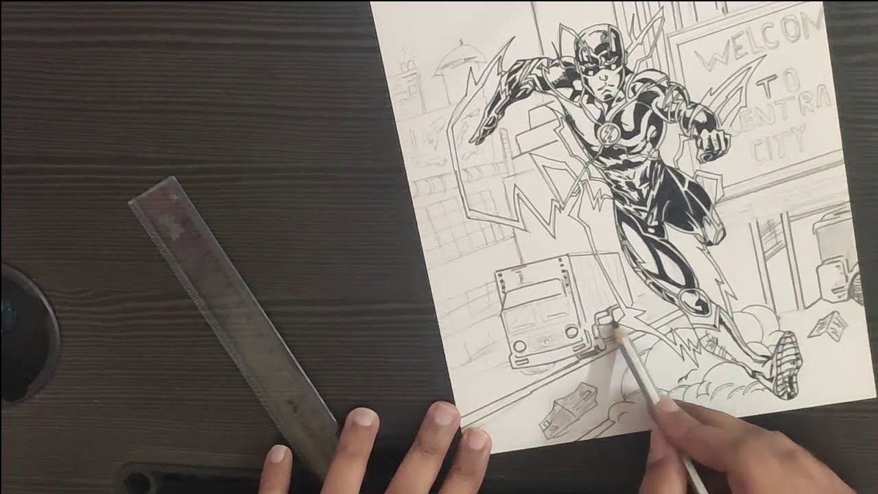 Flash Drawing | Part 1| Pencils and Inking - YouTube