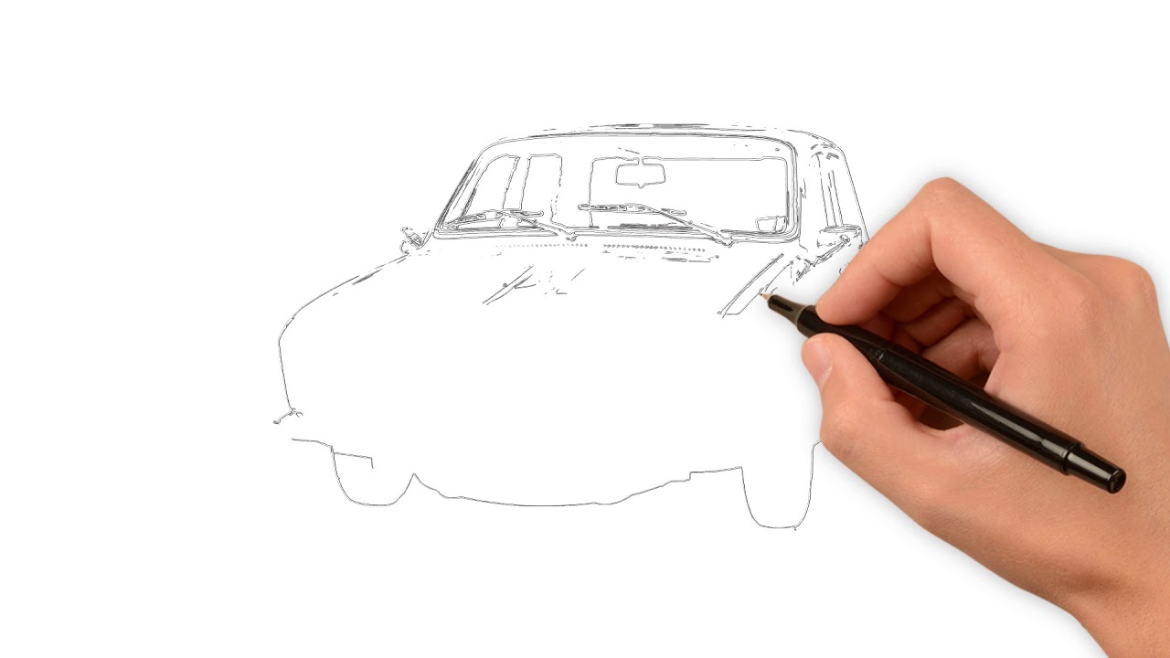 Drawing Dacia 1300 sketch - YouTube