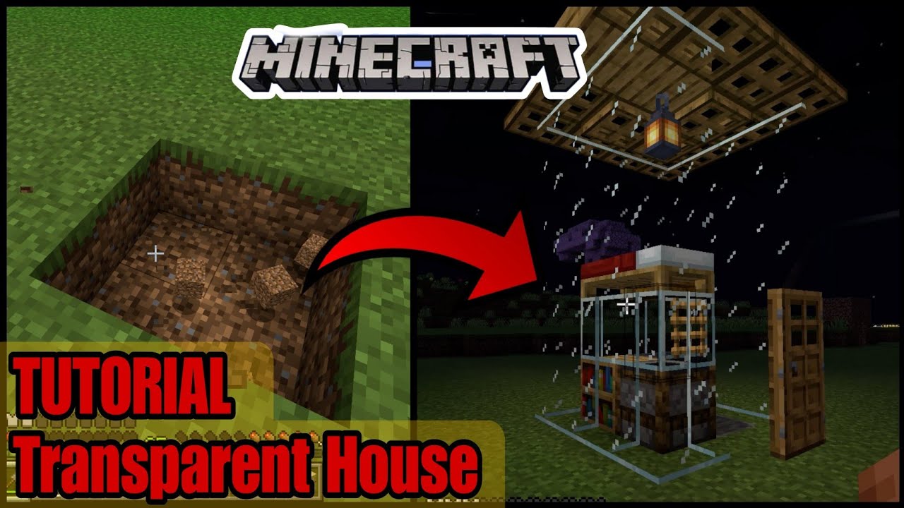 Minecraft Mini-House Tutorial | How to Build a Transparent Base in ...