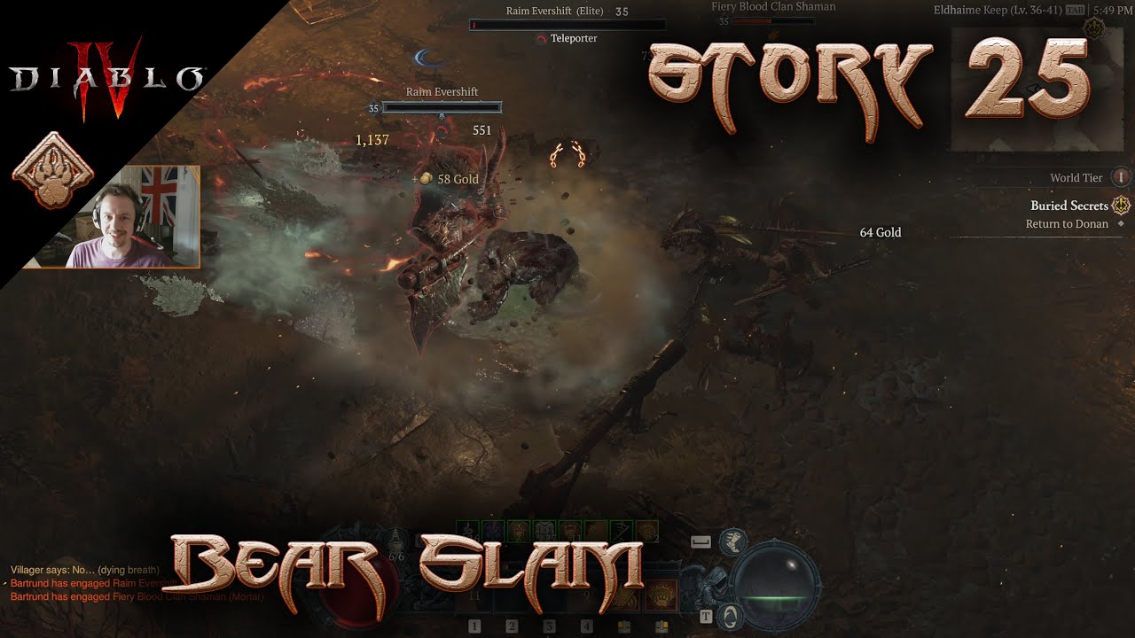Diablo 4 - HC Druid Gameplay (Earth Bear) (Story) - E25 - YouTube