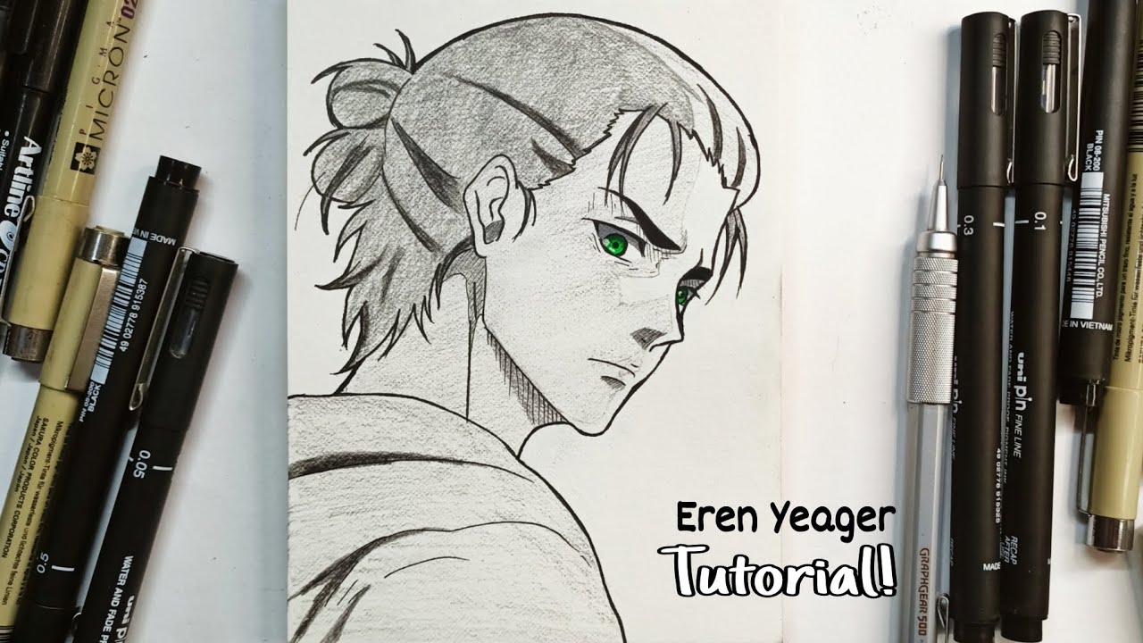 How to draw Eren Yeager from Attack on Titan || Season 4 || Anime ...