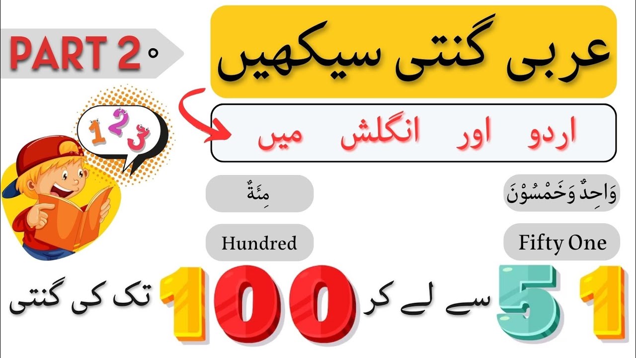 Arabic Counting 51 - 100 | Arabi Ginti | Arabic For Beginners # ...
