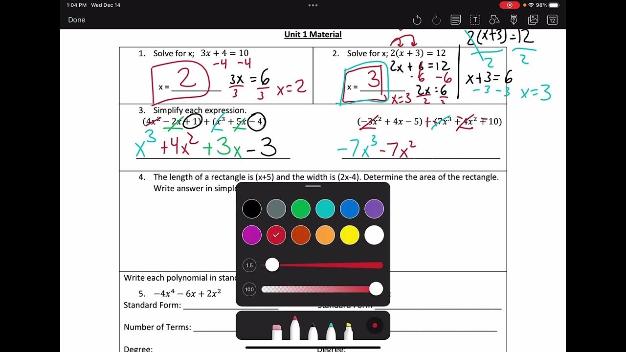 Unit 1: Algebra 1 Midterm Review 2022 - YouTube