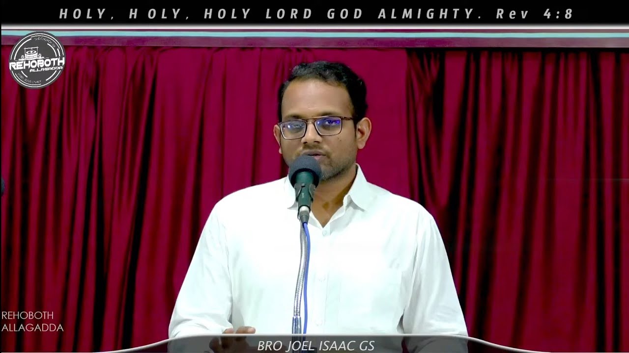 Bible Study - Bro Joel Isaac GS - #Rehoboth_Allagadda - YouTube