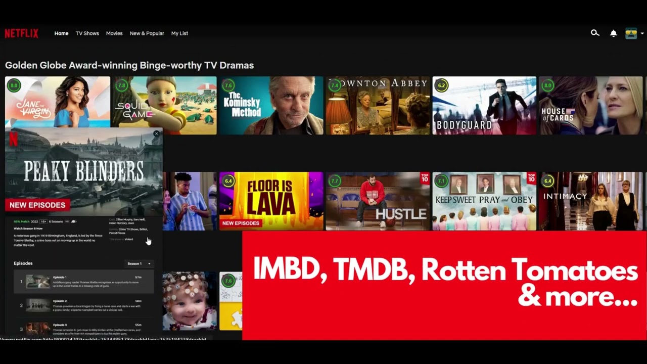 IMDB, TMDB, Rotten Tomatoes & other ratings on Netflix - Film Scores ...