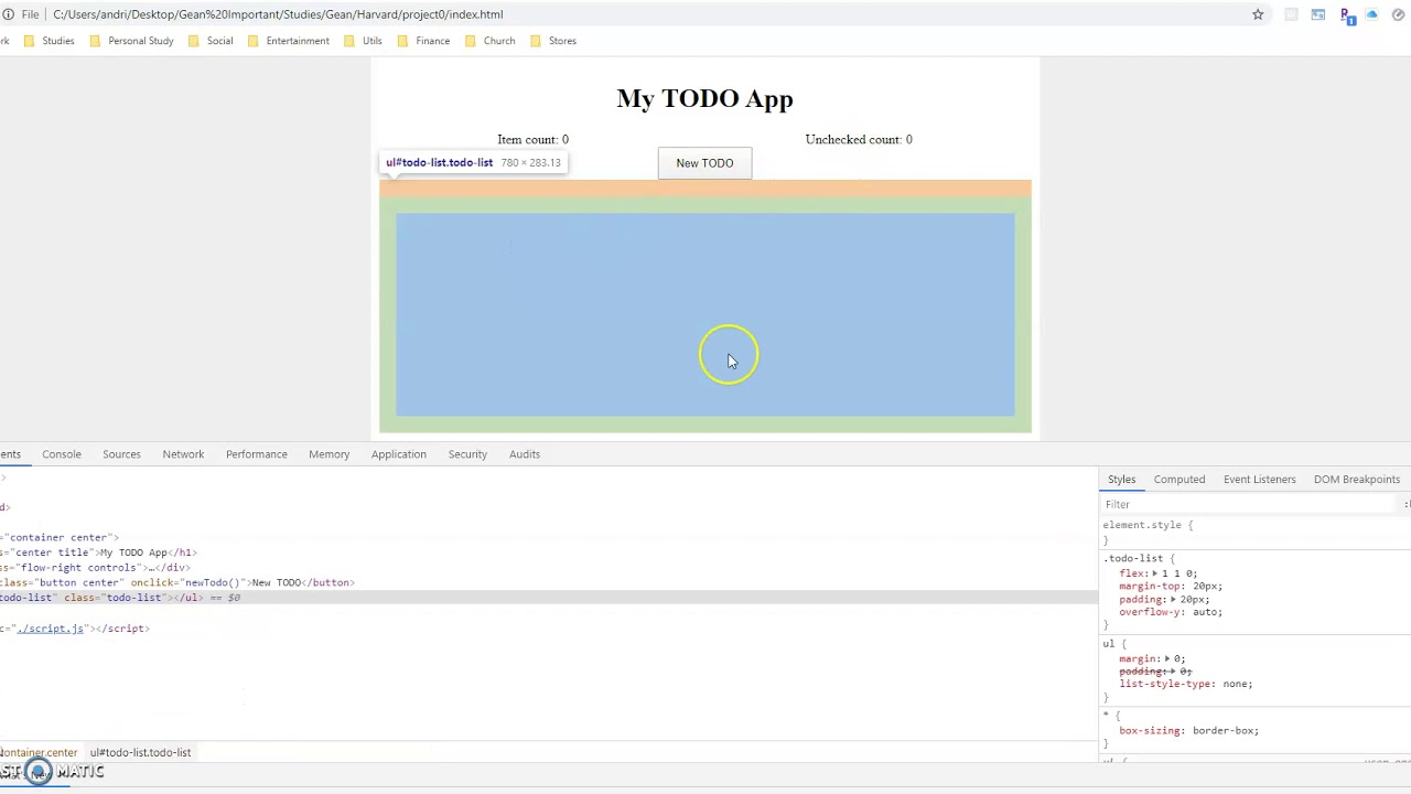 CS50M Project 0 TODO App JAVAScript - YouTube