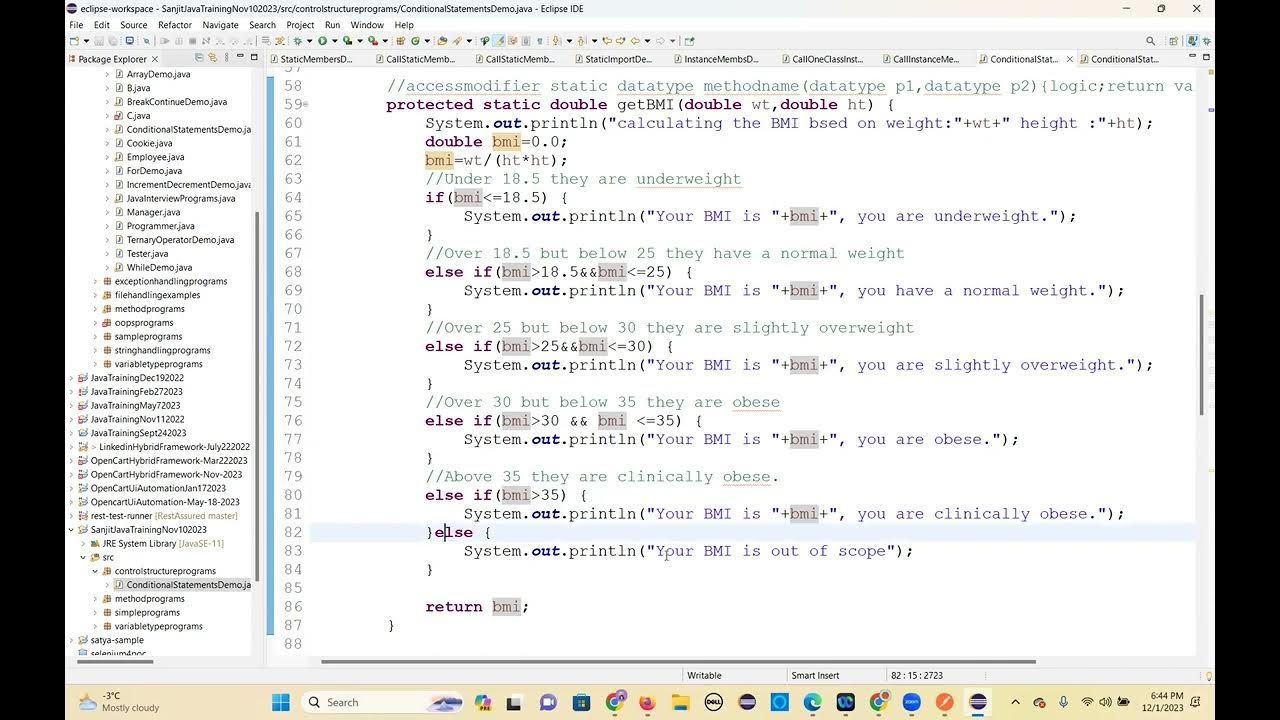 CoreJava Conditions Programs DEC 01 2023 - YouTube