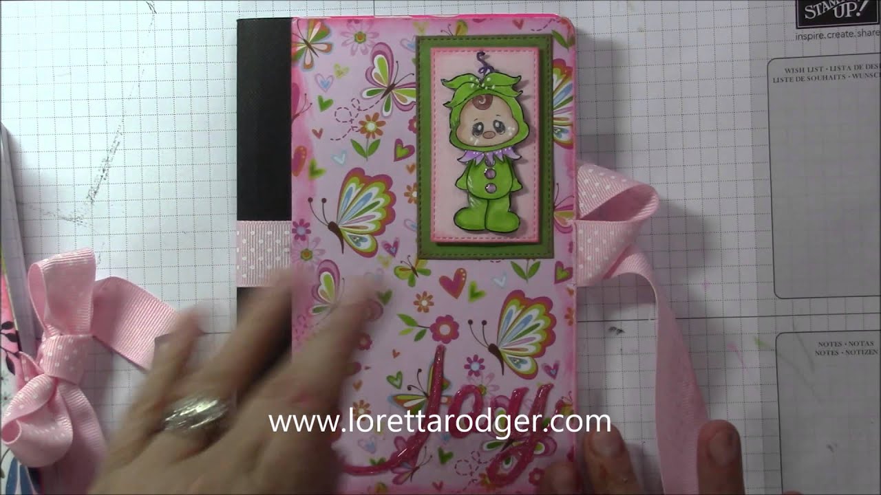Altered Mini Composition book .. Craftin Desert Diva stamps - YouTube