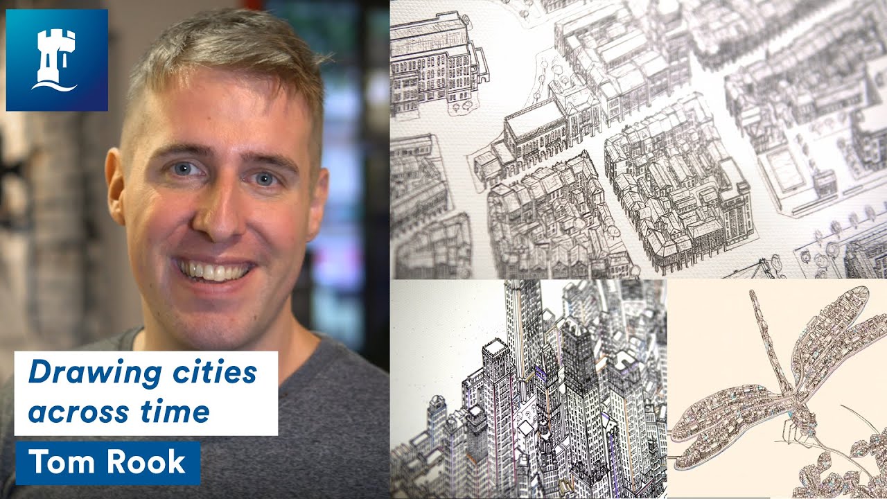 Drawing cities across time: alumnus artist Tom Rook - YouTube