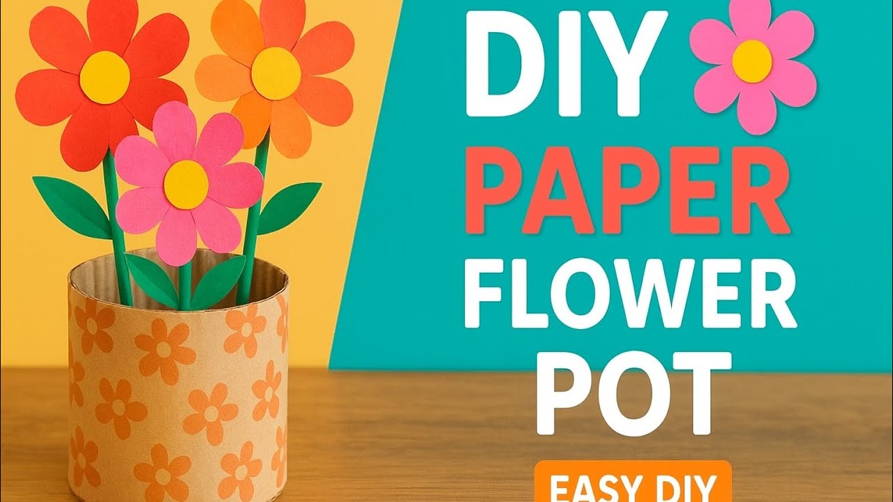DIY Cardboard & Paper Flower Pot | Easy Handmade Planter Tutorial 🌸 ...