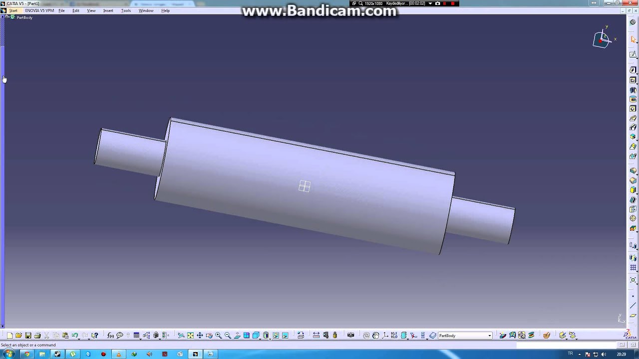 Catia v5 Basic Tutorials Shaft Tutorial : With Chamfer and Edge Fillet - YouTube