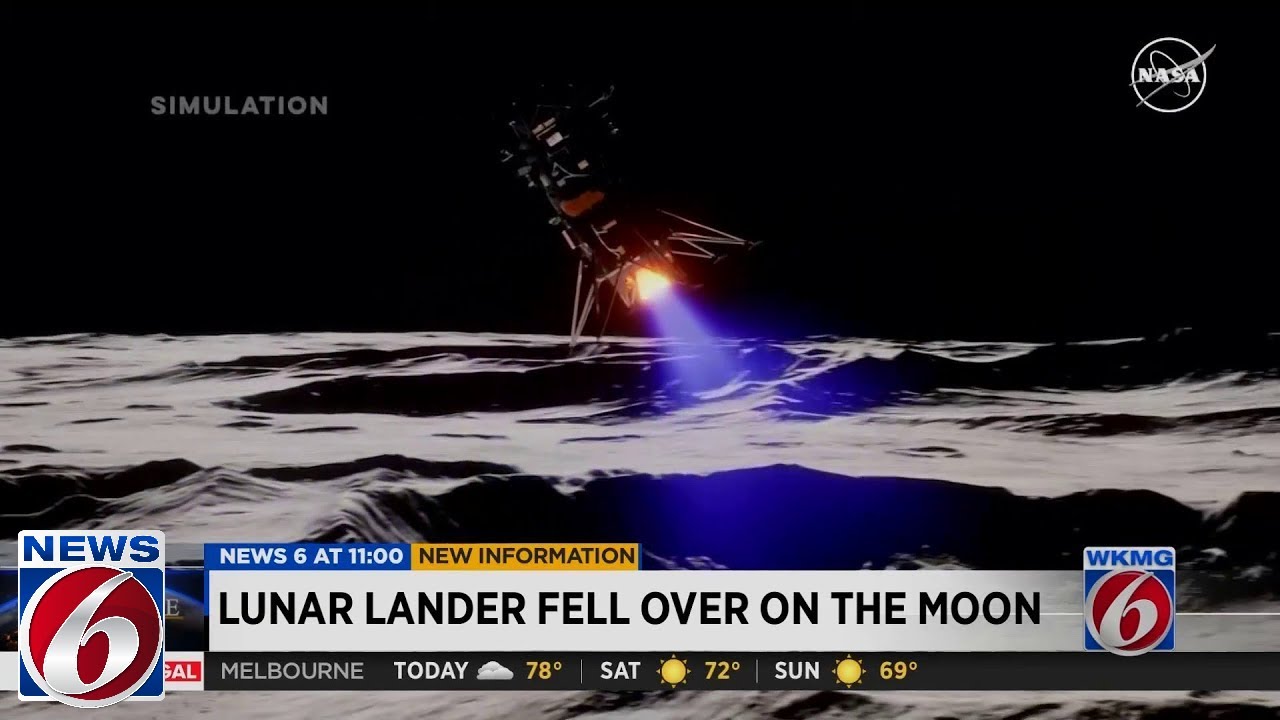 Lunar lander fell over on the moon - YouTube