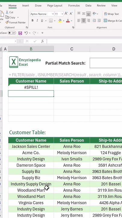 Create a Search Bar in Excel using the new FILTER Function#excel #exceltips #microsoft - YouTube