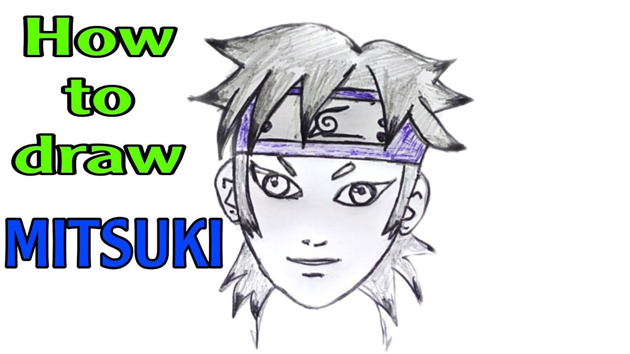 How to draw MITSUKI step by step | رسم ميتسوكي #رسم_سهل #drawing - YouTube