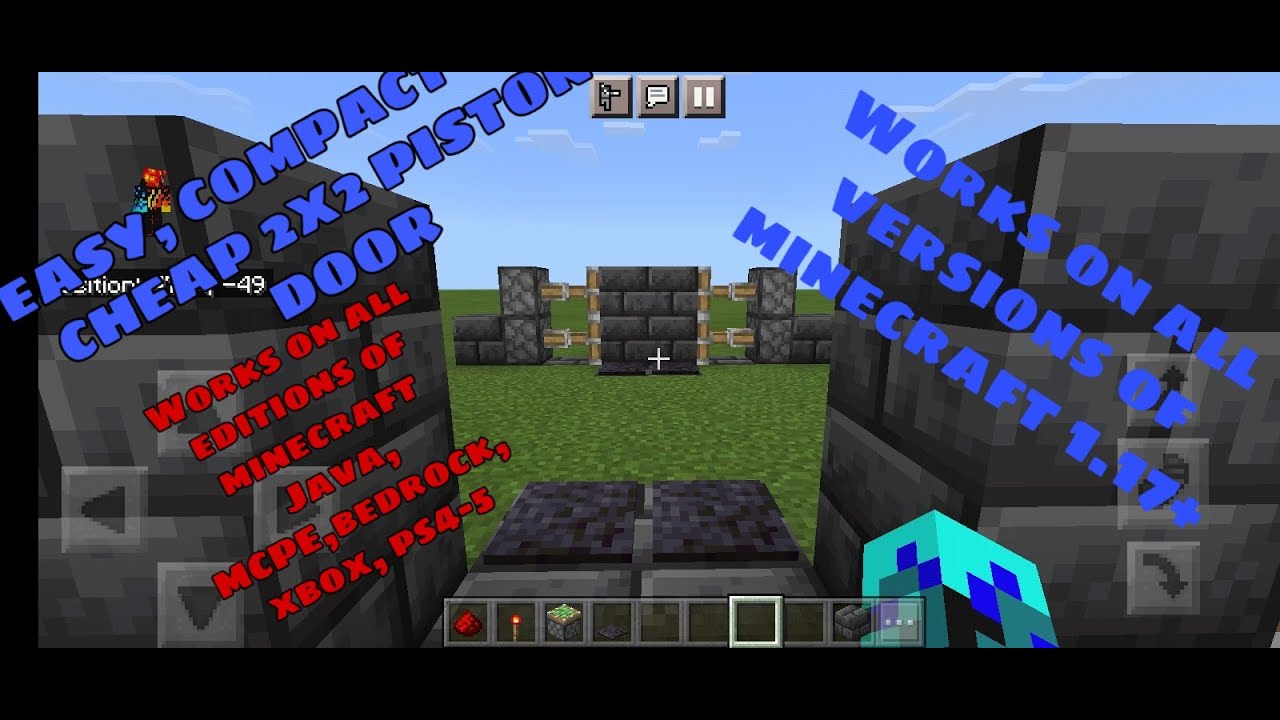 NEW SIMPLE COMPACT MINECRAFT 1.17+ 2X2 PISTON DOOR (JAVA/MCPE/WINDOWS10 ...