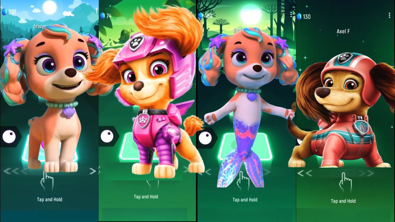 Paw Patrol Team in Tiles Hop Game _ Coral - LandPup 🆚 Liberty 🆚 Coral ...