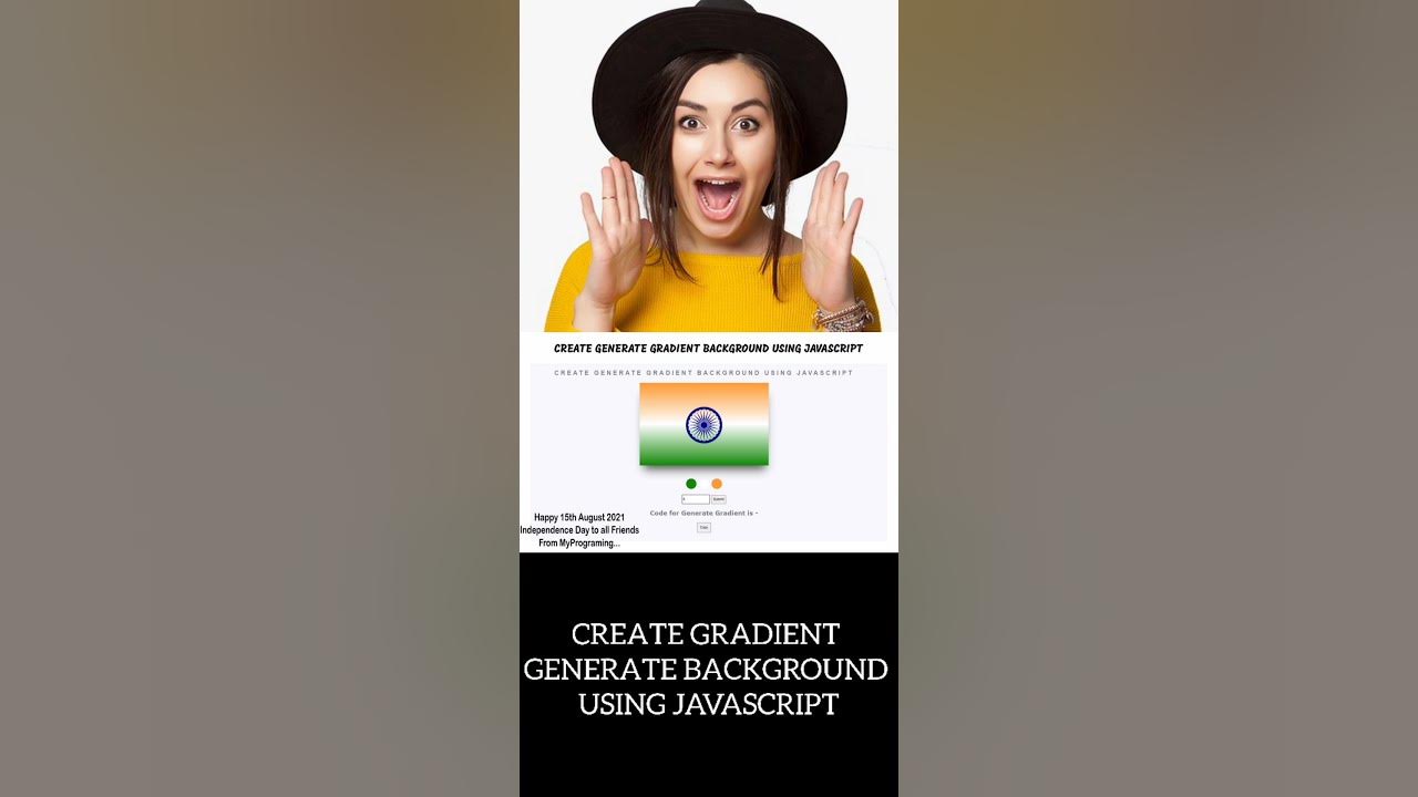 CREATE GRADIENT GENERATE BACKGROUND USING JAVASCRIPT - YouTube