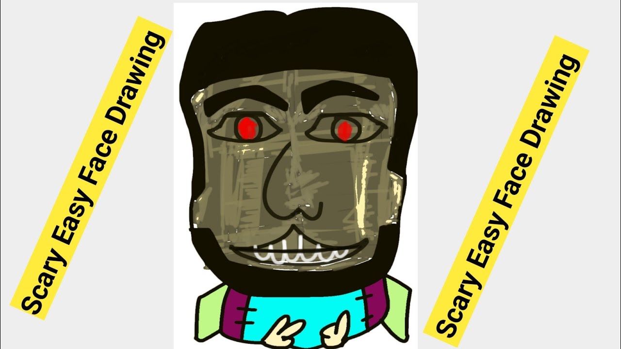 How To Draw Horror Scary Easy Face Drawing Step By Step💥 - YouTube
