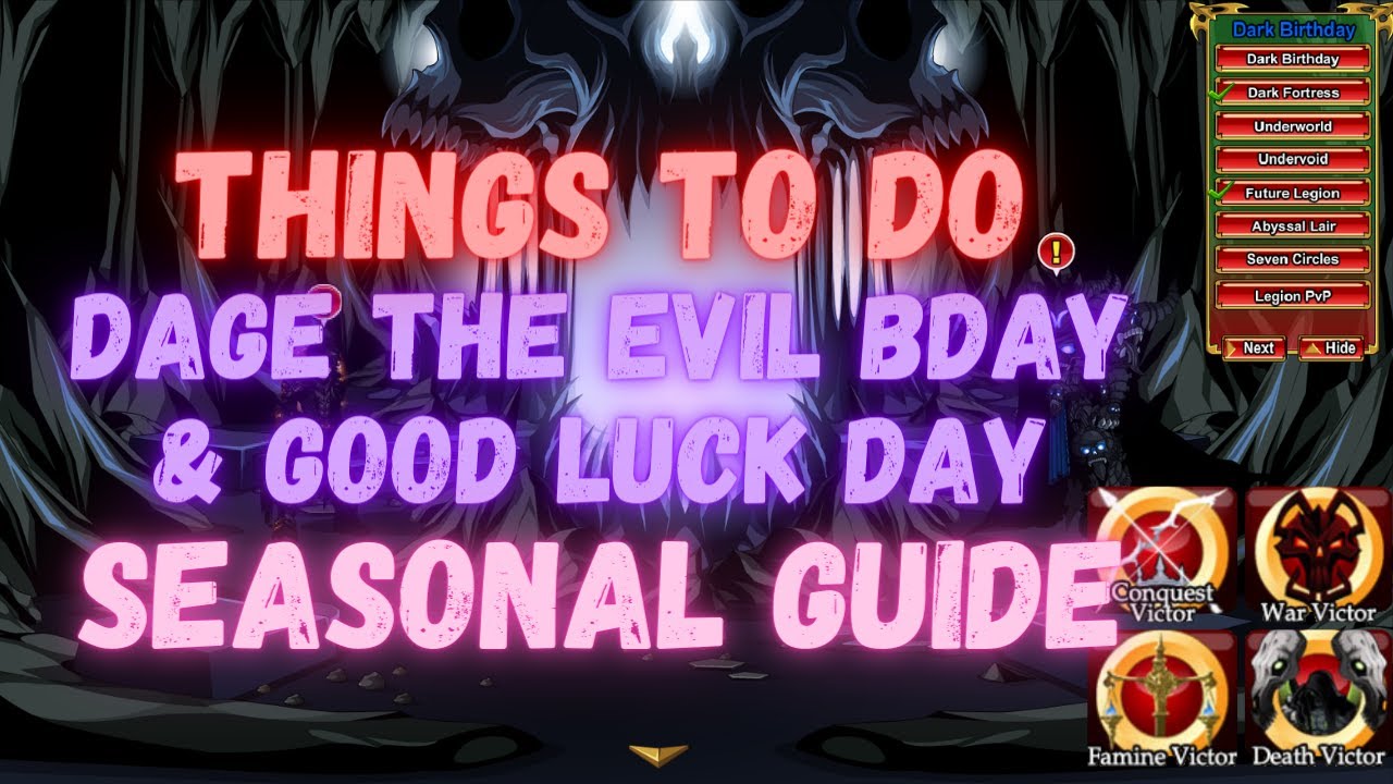 AQW Dage the Evil Birthday & Good Luck Day Season Guide #84 - YouTube