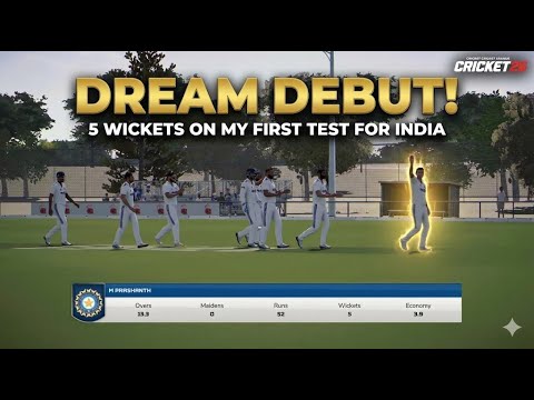 Dream Debut! 5 Wickets on My First Test for India | Cricket 26 - YouTube