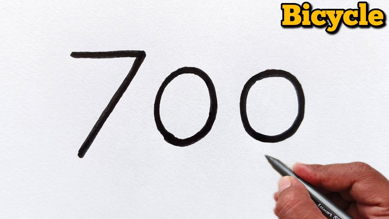 Bycycle Drawing From Number 700 | Number Drawing - YouTube