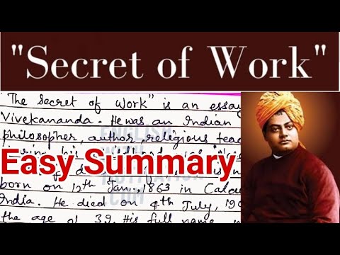 'The Secret of Work' | Easy Notes | Swami Vivekananda | Essay # ...