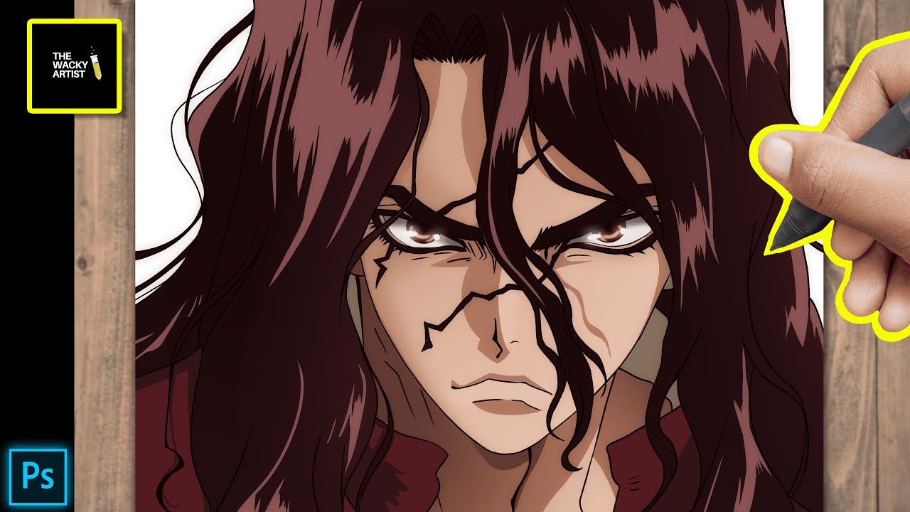 Drawing Tsukasa from Dr. Stone | Tsukasa Shishio Epic Digital Art - YouTube