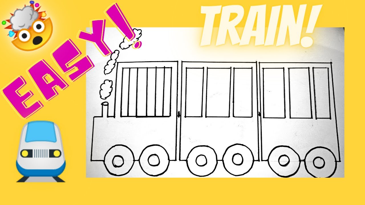 how to draw a train step by step - YouTube