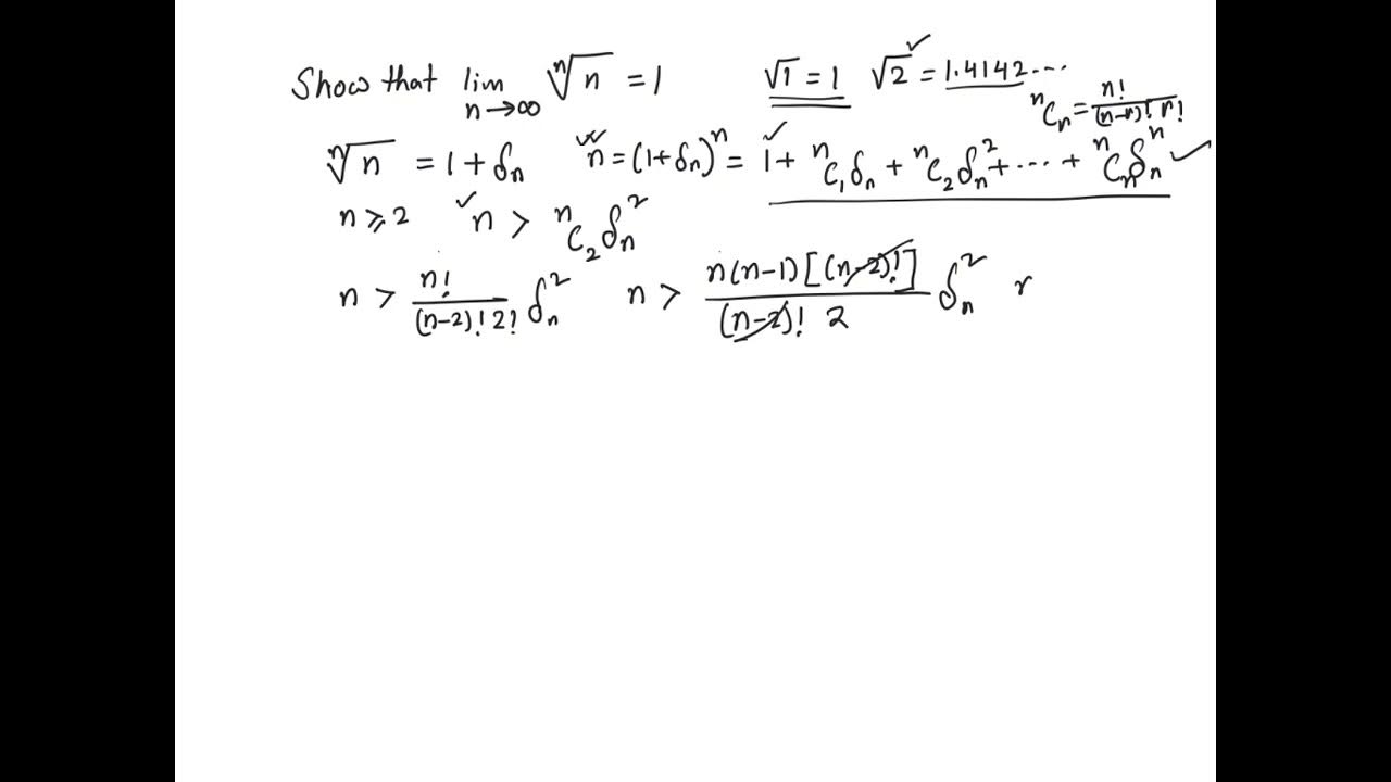 N th root of n proof 1 - YouTube