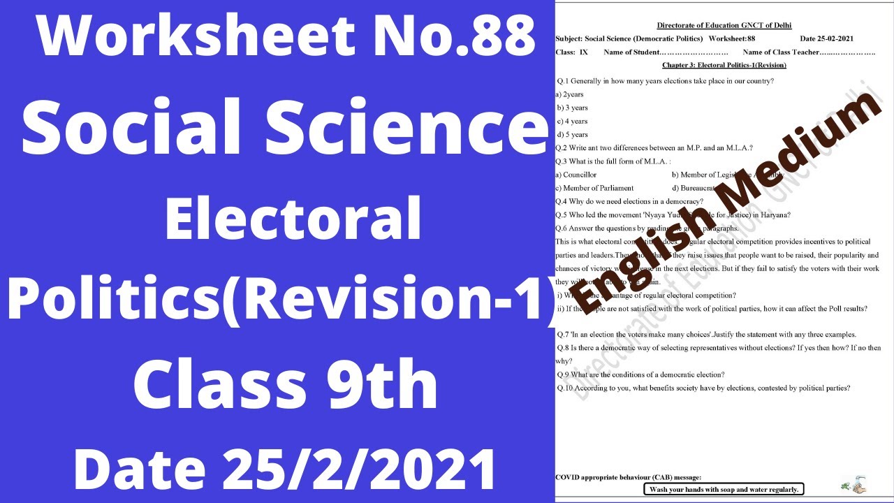 worksheet 88 sst Class 9 : English Medium : 25/2/2021 : sst worksheet ...