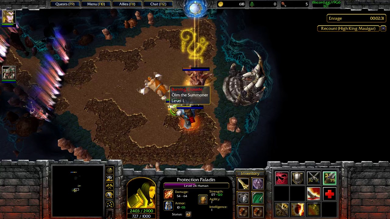 Warcraft 3 - Burning Crusade solo first boss of Gruuls Lair (Custom Map ...