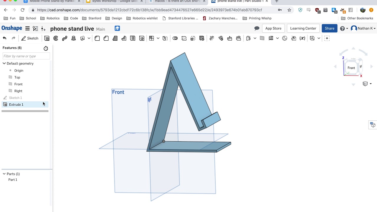 Designing a Phone Stand in OnShape - YouTube