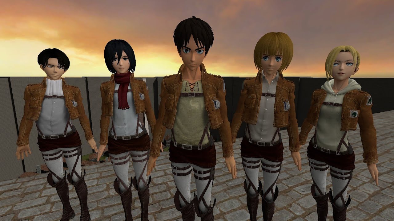 ATTACK ON TITAN CHARACTERS IN GARRY'S MOD (Attack on Titan) - YouTube