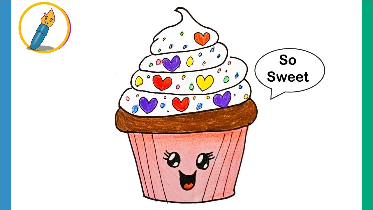 How to Draw a Cupcake | Easy to Follow - YouTube