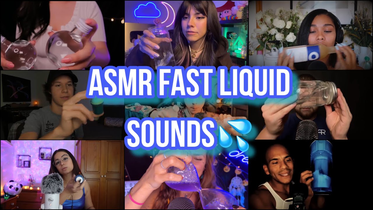 ASMR Fast Compilation of Liquid Sounds💦 | Fast ASMR - YouTube